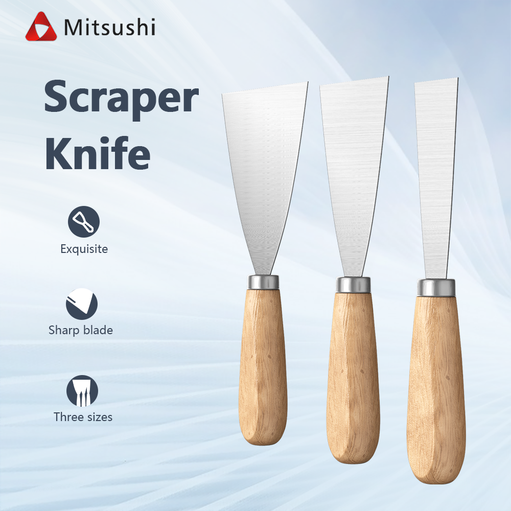 Mitsushi 3 pcs One-Piece Stainless Steel Putty Knife Paint Scraper ...