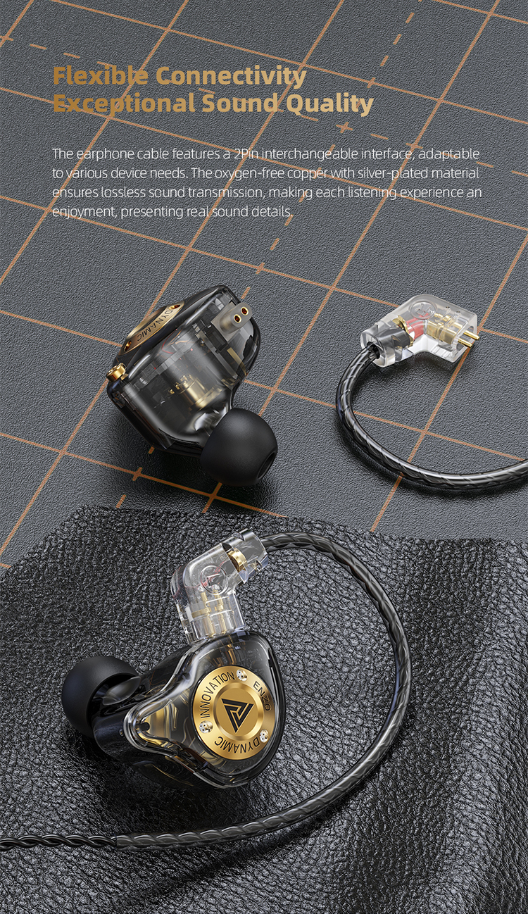 QKZ ENZO Pro Earphone with Microphone HiFi Gaming with Noise Cancelling ...