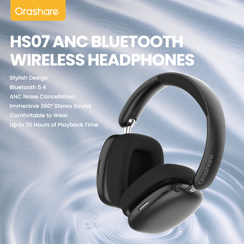 Orashare HS07 ANC Headphones 30dB Noise Cancelling Bluetooth 5.4 Deep ...
