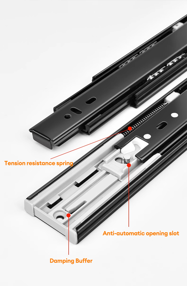 JOTO Drawer Guide Heavy Duty Soft Close Push To Open Roller Drawer ...