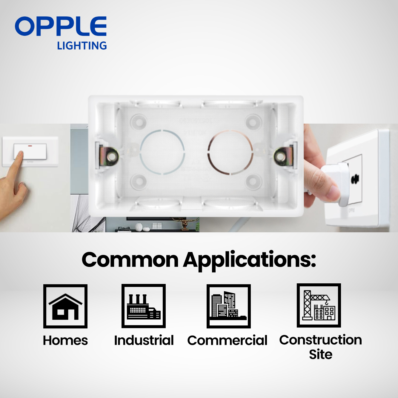 OPPLE H14 Bottom Box / Utility Box for Rectangular TYPE switch and ...
