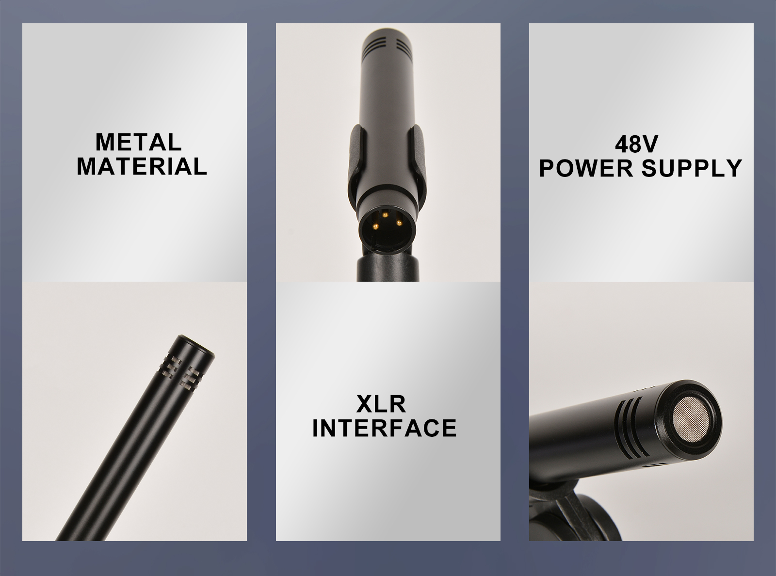 Pen-Shaped C02 Condenser Microphone Shockproof Clip 48V Microphone ...