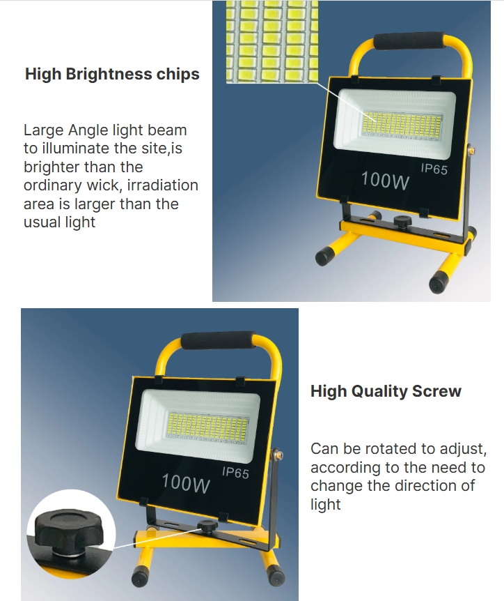 Outdoor Ip65 Portable Rechargeable Camping Solar Flood Light Heavy Duty ...
