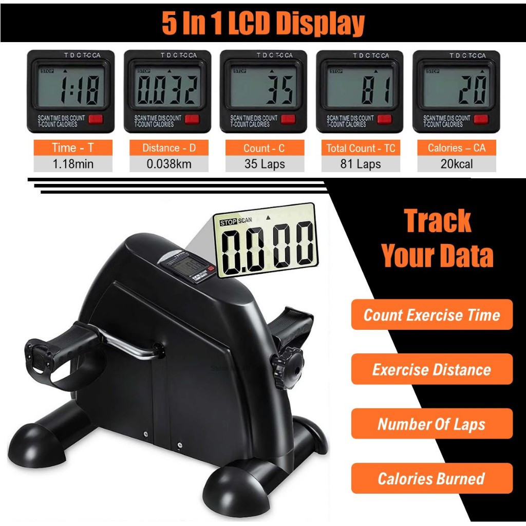 【TOP SALE】Exerxise Bike Mini Pedal Exerciser LCD Display Cycle Fitness ...