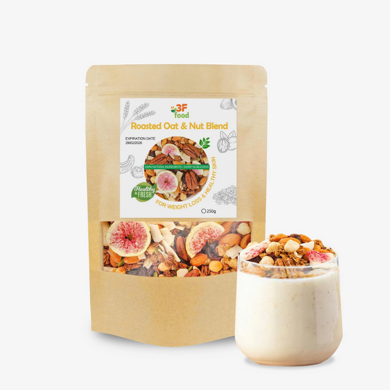 ROASTED OAT & NUT BLEND - 3F FOOD GRANOLA MIX NUTS AND DRIED FRUIT 100G ...