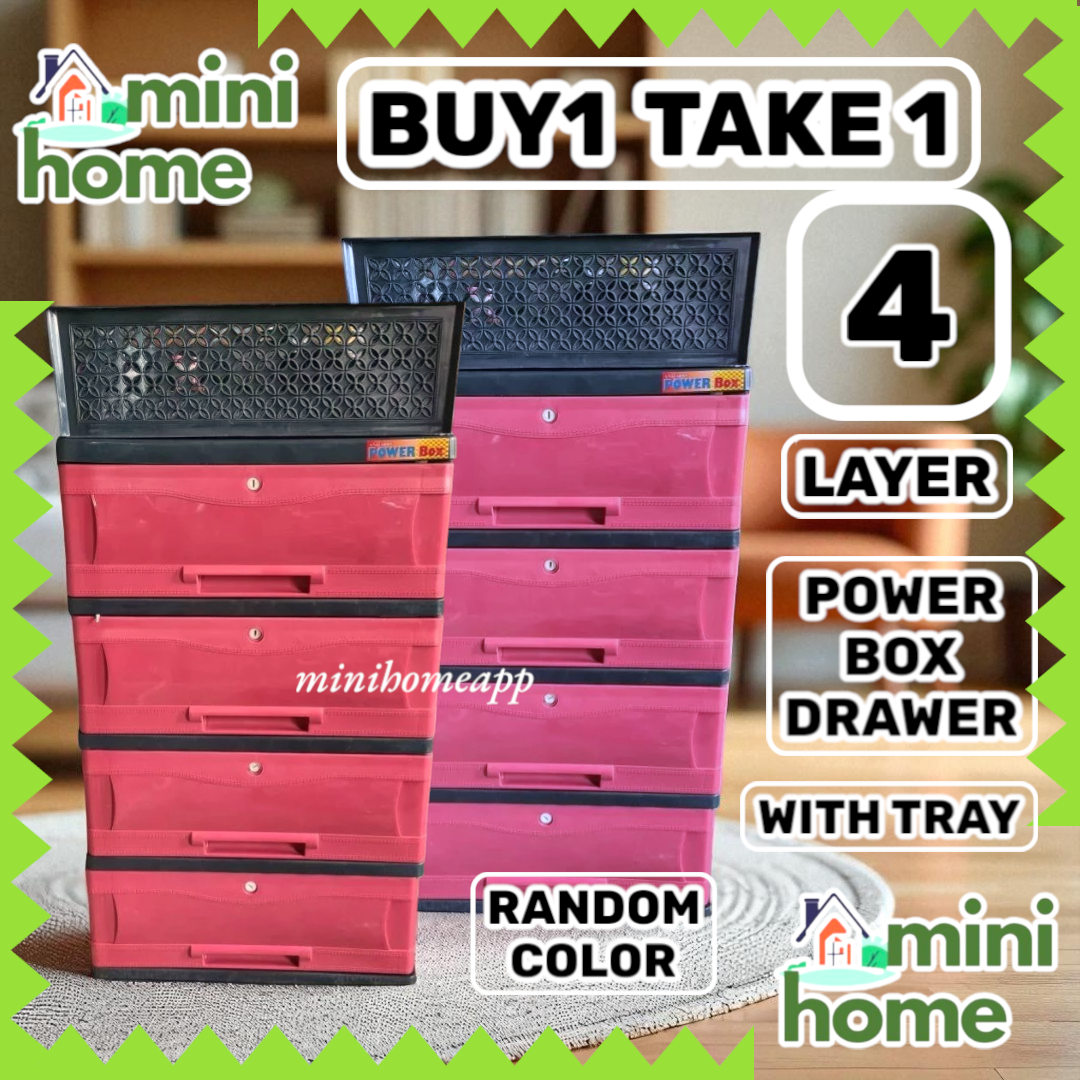 (#288) 4 LAYER UNI LUCKY POWER BOX DRAWER (RANDOM COLOR) DURABOX ...