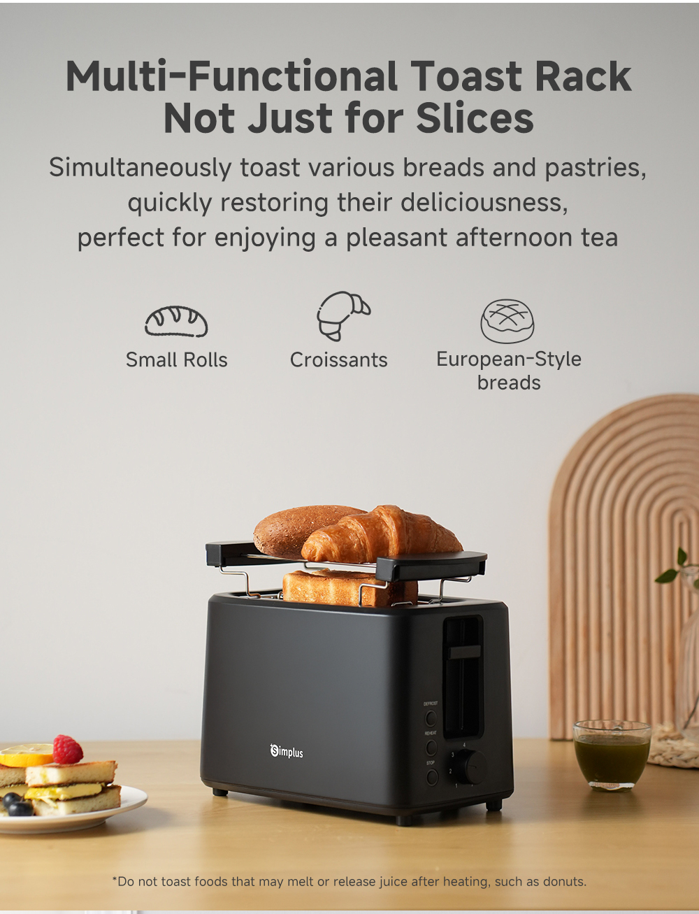 INSSA x Simplus 700W 3-in-1 Toaster Pro - 7 Temp Levels, Defrost & Auto Pop-Up | Shopee Philippines