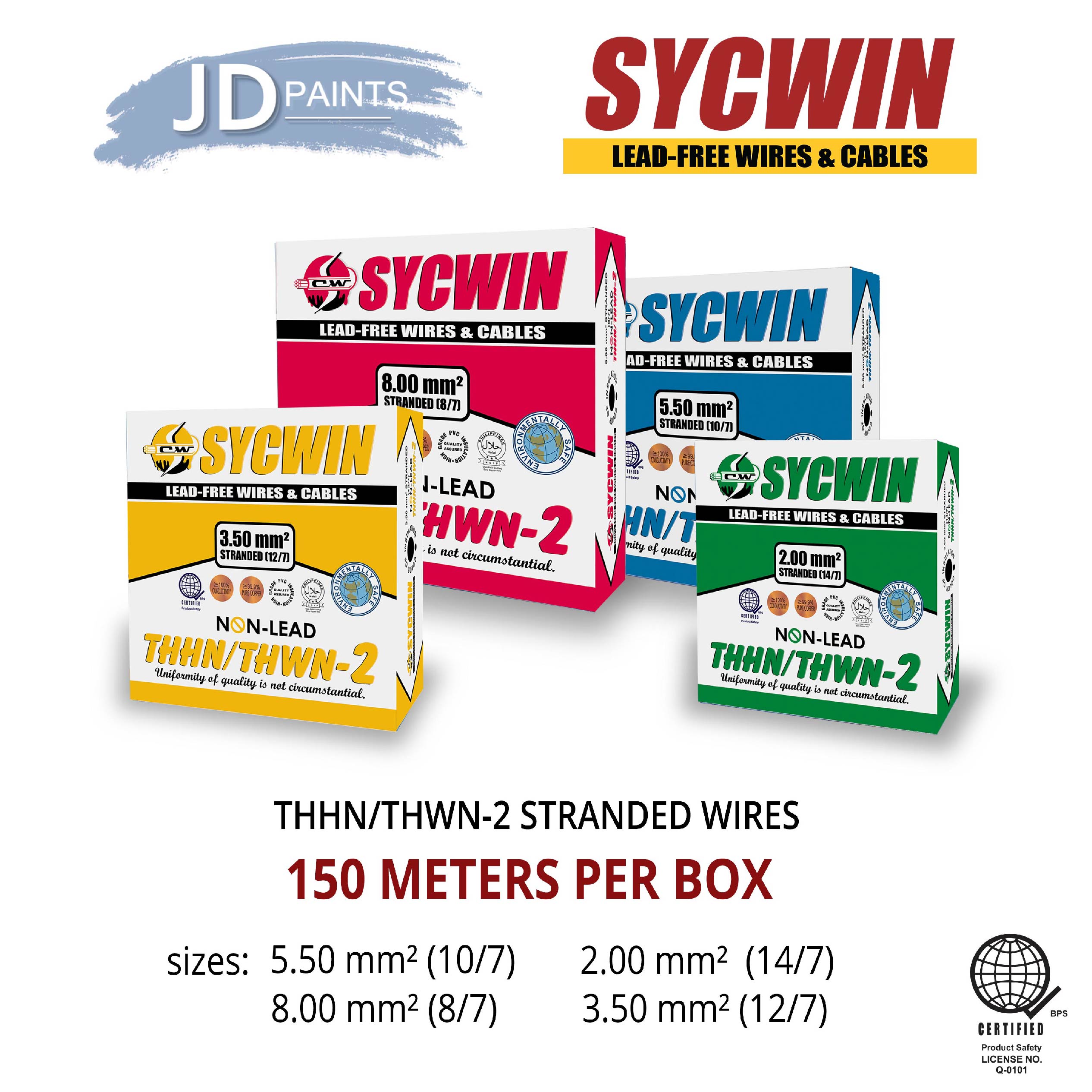 Sycwin Stranded Wire THHN/THWN-2 (14/7) 2.00mm | Shopee Philippines