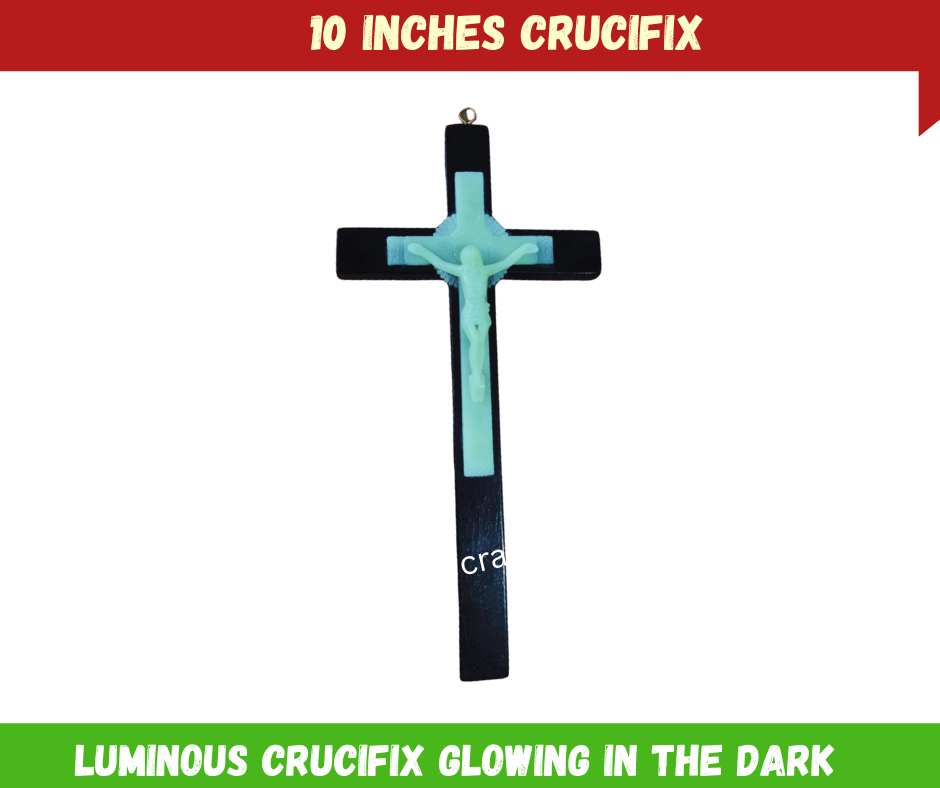 Luminous Crucifix Glow in the Dark 10 inches Altar Cross Religious ...