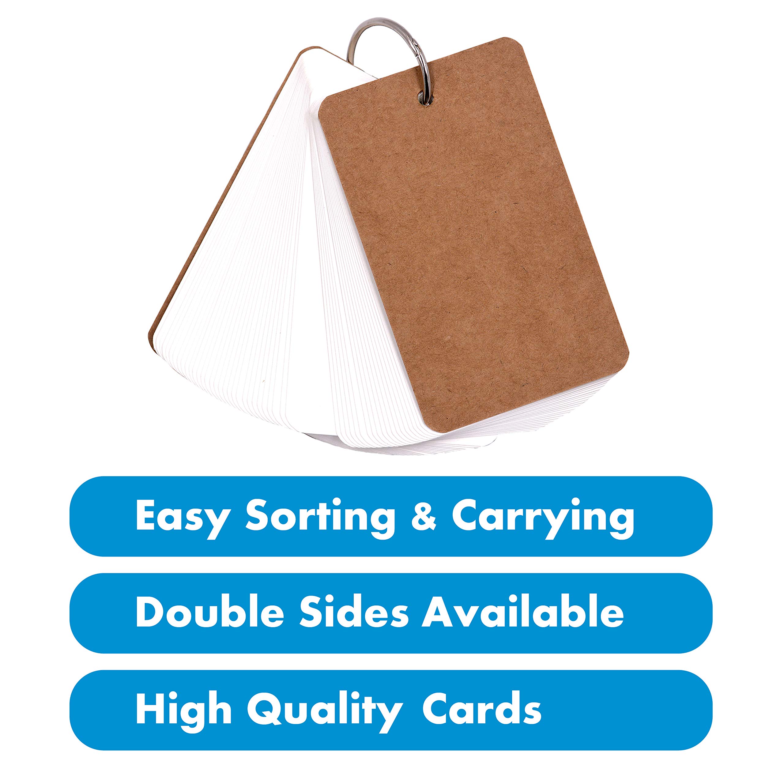 50 Sheets Index Cards Cards Colored Notecards With Binder Rings , Blank ...