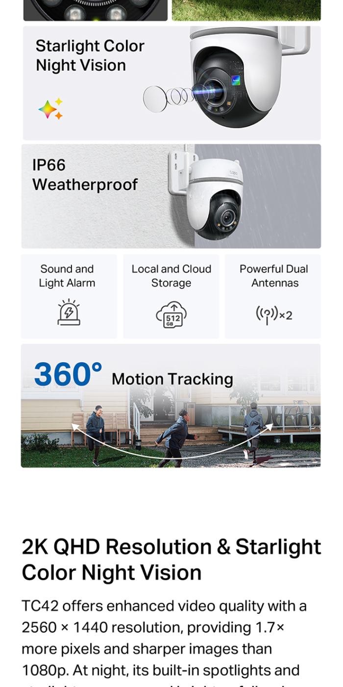 TP-Link | Tapo TC42 | Outdoor CCTV | Pan/Tilt | Security Wi-Fi Camera ...