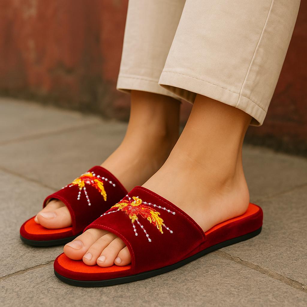 Alpombra Ladies 'Open-Toe' Lightweight hand-crafted beaded indoor ...