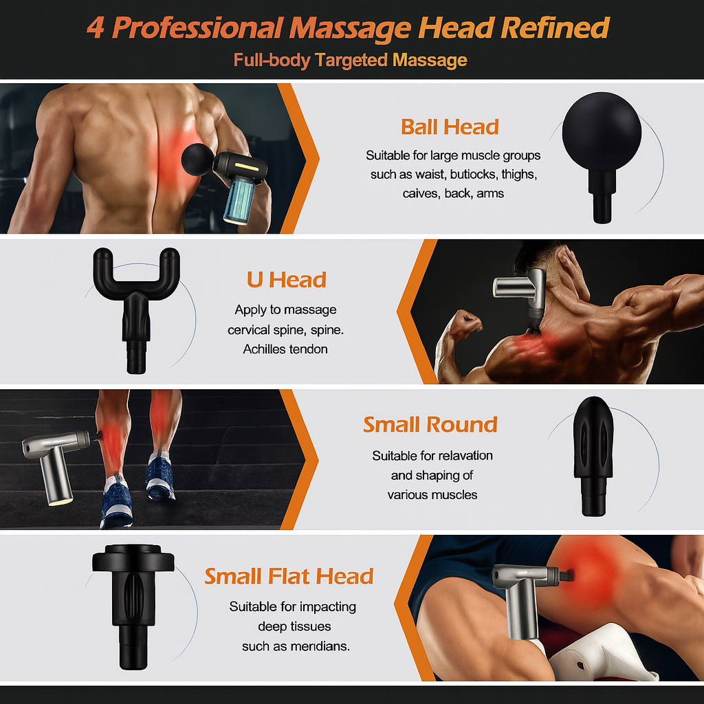 Portable Multi-Function Muscle Massager Gun Body Muscle Relaxing 4 ...