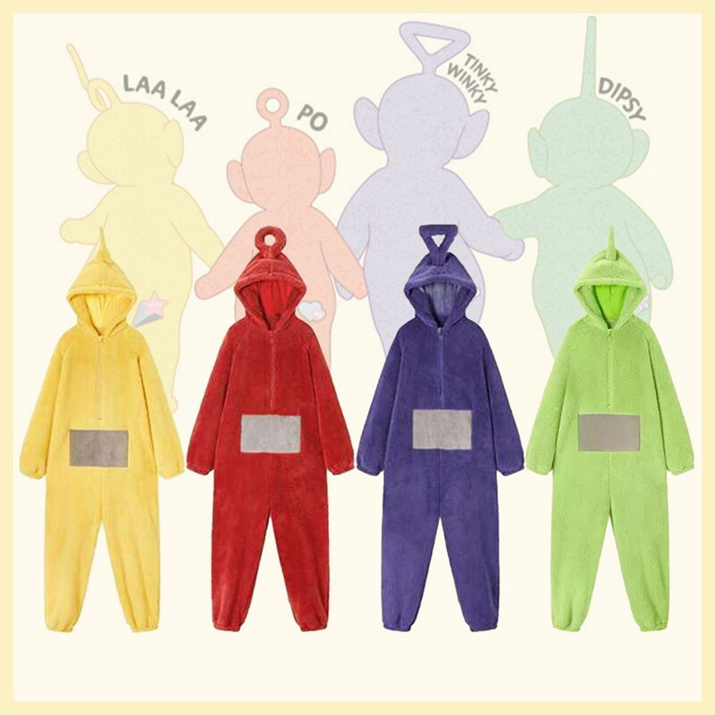 Cartoon Teletubbies Costume Onesie Plush Unisex pajamas Coral Fleece ...