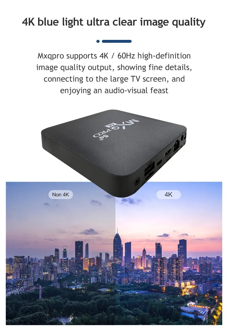 MXQ Pro Smart TV Box 4K HD 5G WiFi Bluetooth TV Set-top Media Player ...