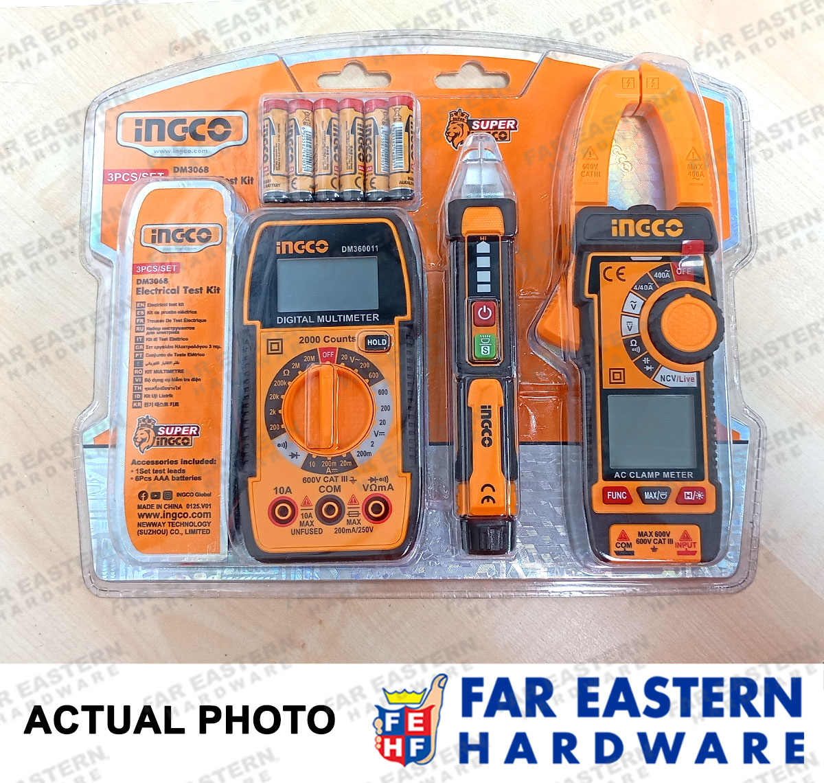 INGCO Electrical Tester Combo Kit Multimeter Voltage Detector | Clamp ...