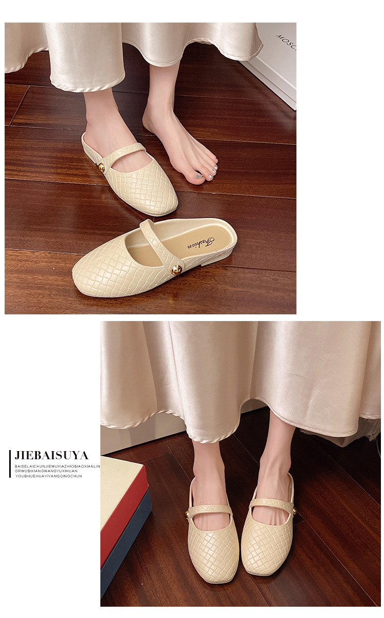 「KAEVE」korean flat soft rubber slip on half shoes for woemn | Shopee ...