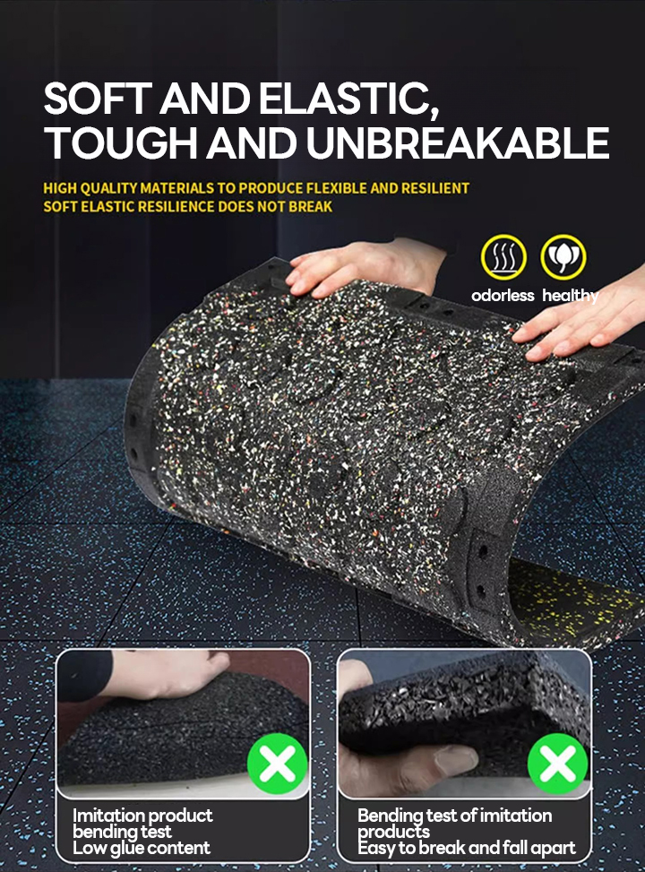 Heavy-Duty Gym Rubber Floor Mats - Thick Dumbbell Buffer Pads for ...