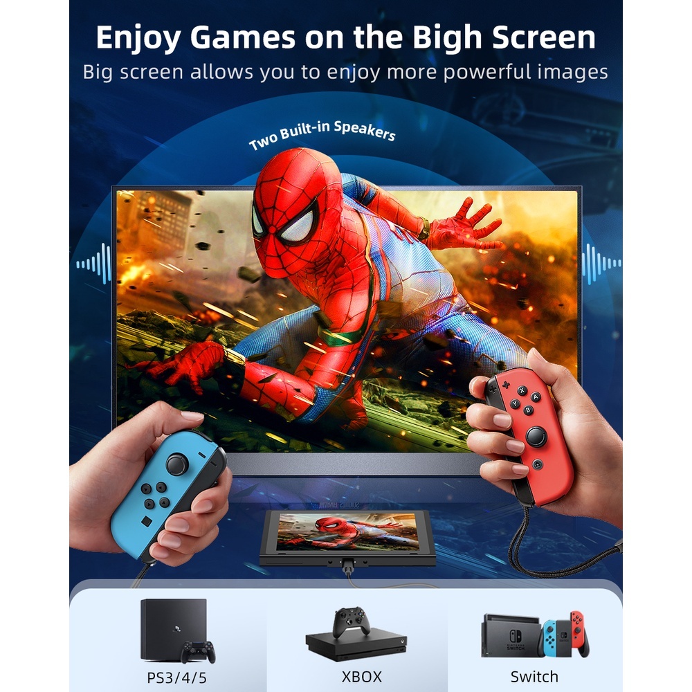 Expose 14 inch Portable Gaming Monitor 4K IPS FHD for Switch PS4 Phone ...