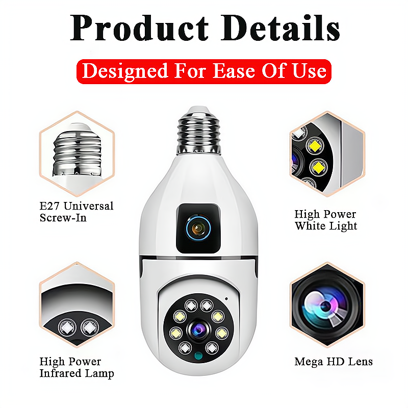 CAMVIEW Cctv V380 Wireless Ultra HD Dual-Lens Security Camera Tracking Night Vision | Shopee ...