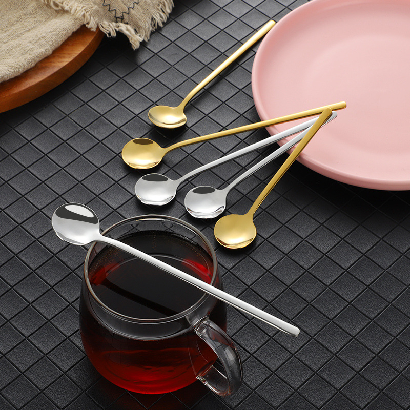 ROWE Tea Coffee Mixing Spoon Round Shape Stainless Steel Dessert Ice ...