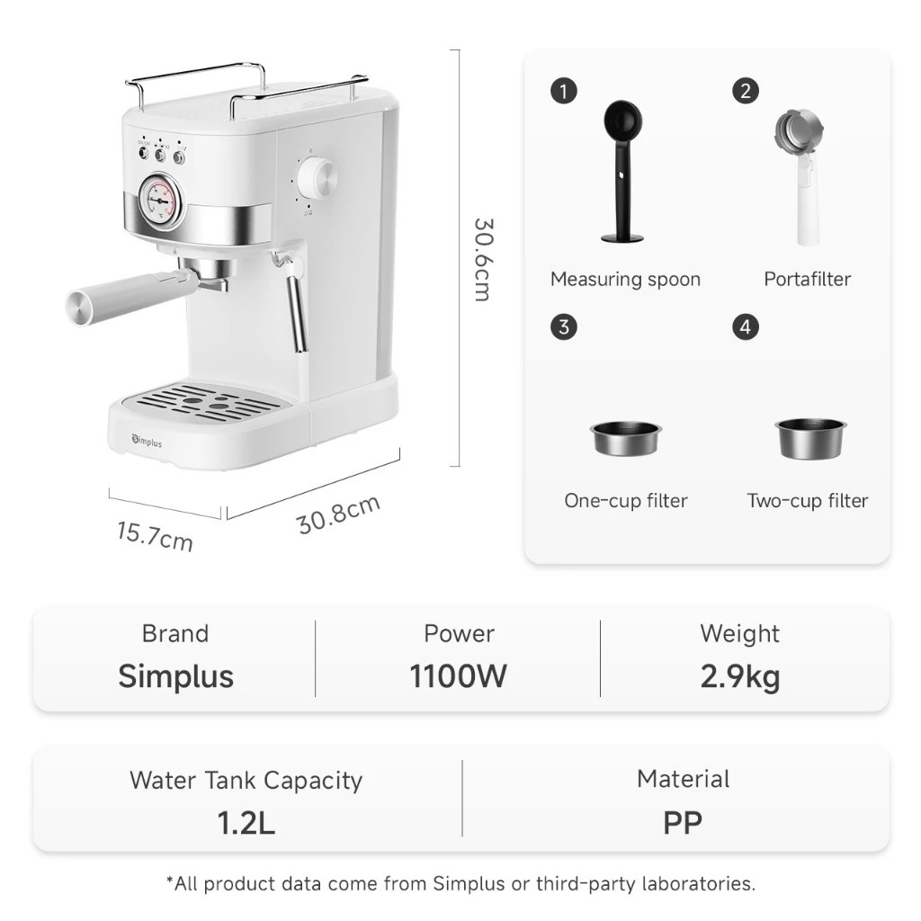 Simplus Coffee Machine Set Espresso Coffee Machine + Coffee Grinder ...