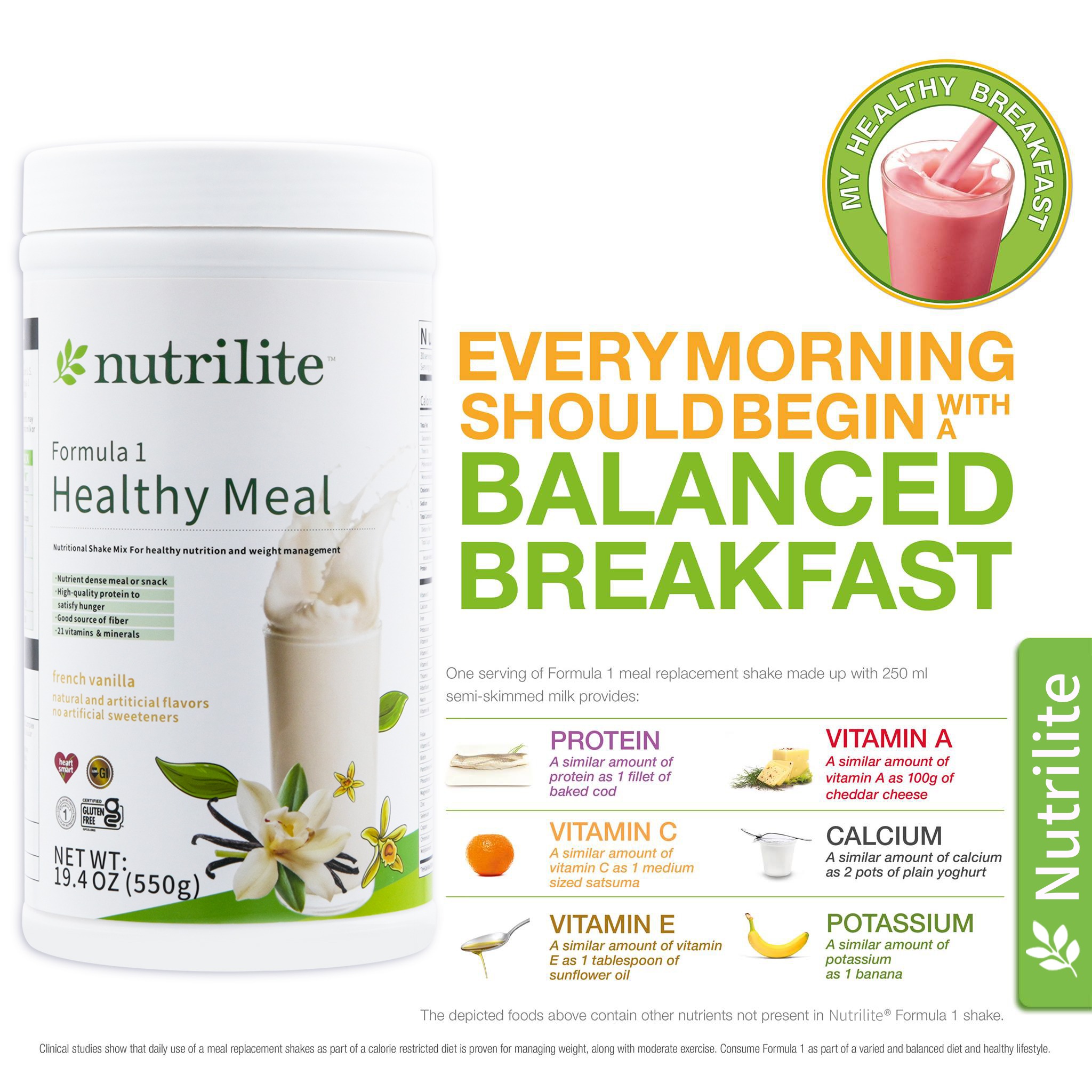 Nutrilite Meal Replacement Shake Powder for Weight Management French ...