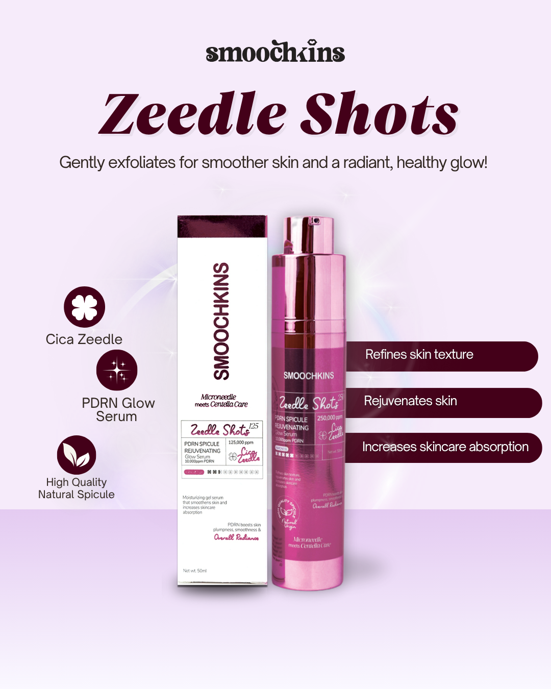 Smoochkins Zeedle Shots PDRN Spicule Rejuvenating Glow Serum | Shopee ...