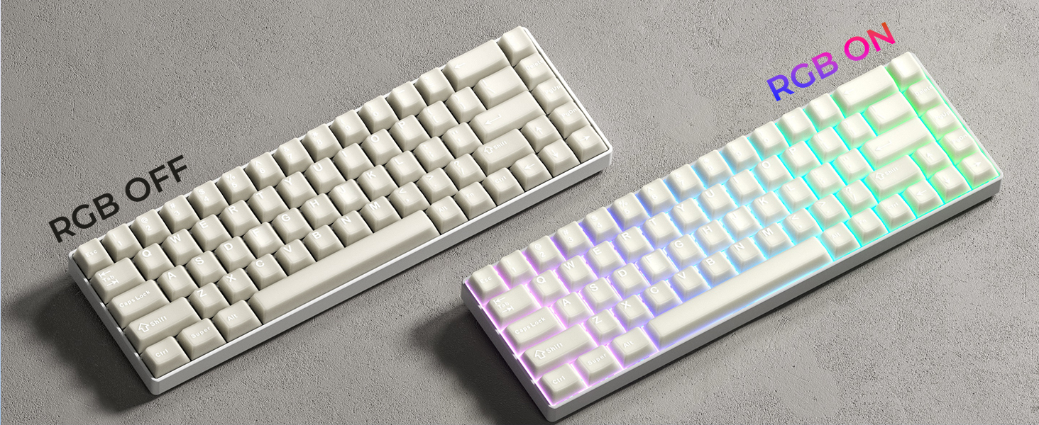 PYGA White Jade Keycaps Double Shot PBT Keycap Set with Cherry Profile ...