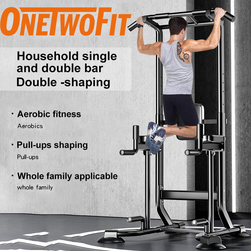 OneTwoFit Pull-Up Rod Station Adjustable Height Fitness Exercise Rack ...