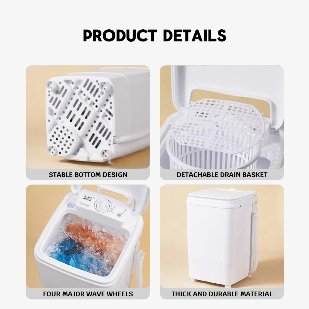 8KG Automatic Washing Machine Mini Dehydration Free Drying Rack Dryer ...