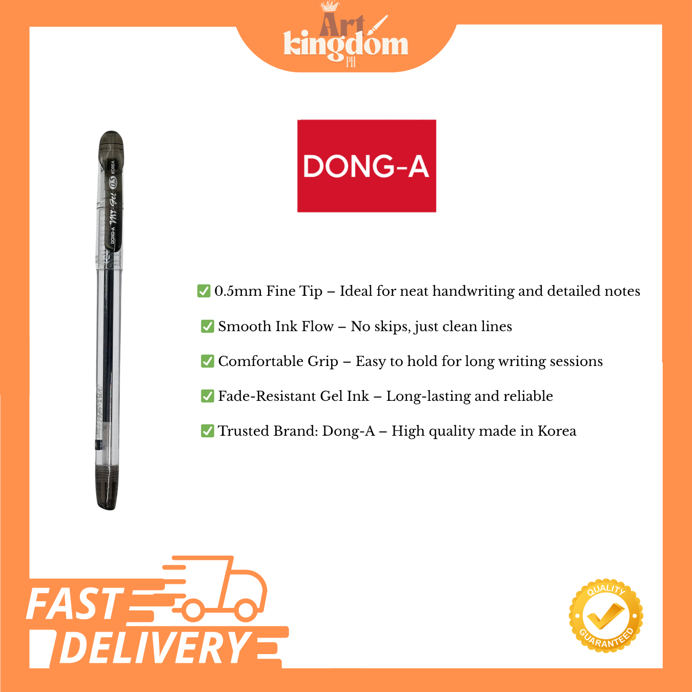 Dong-A My Gel Pen 0.5mm – Smooth Writing, Fade-Resistant Ink | School ...