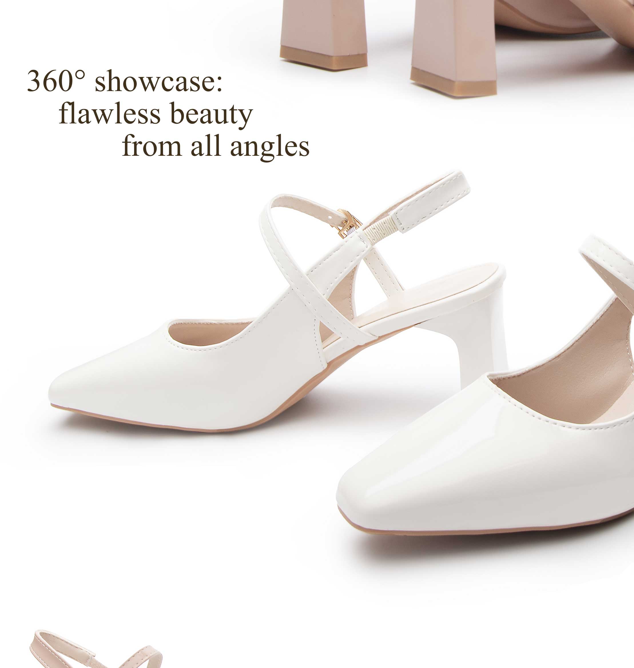 VONICA Beige Fashion Heels Pointed Sandals for Women Pumps | Shopee ...