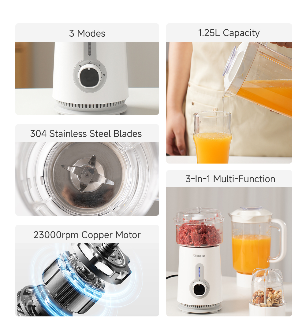 Simplus Blender 3 in 1 Food Processor Multi-functional Juicer Meat ...