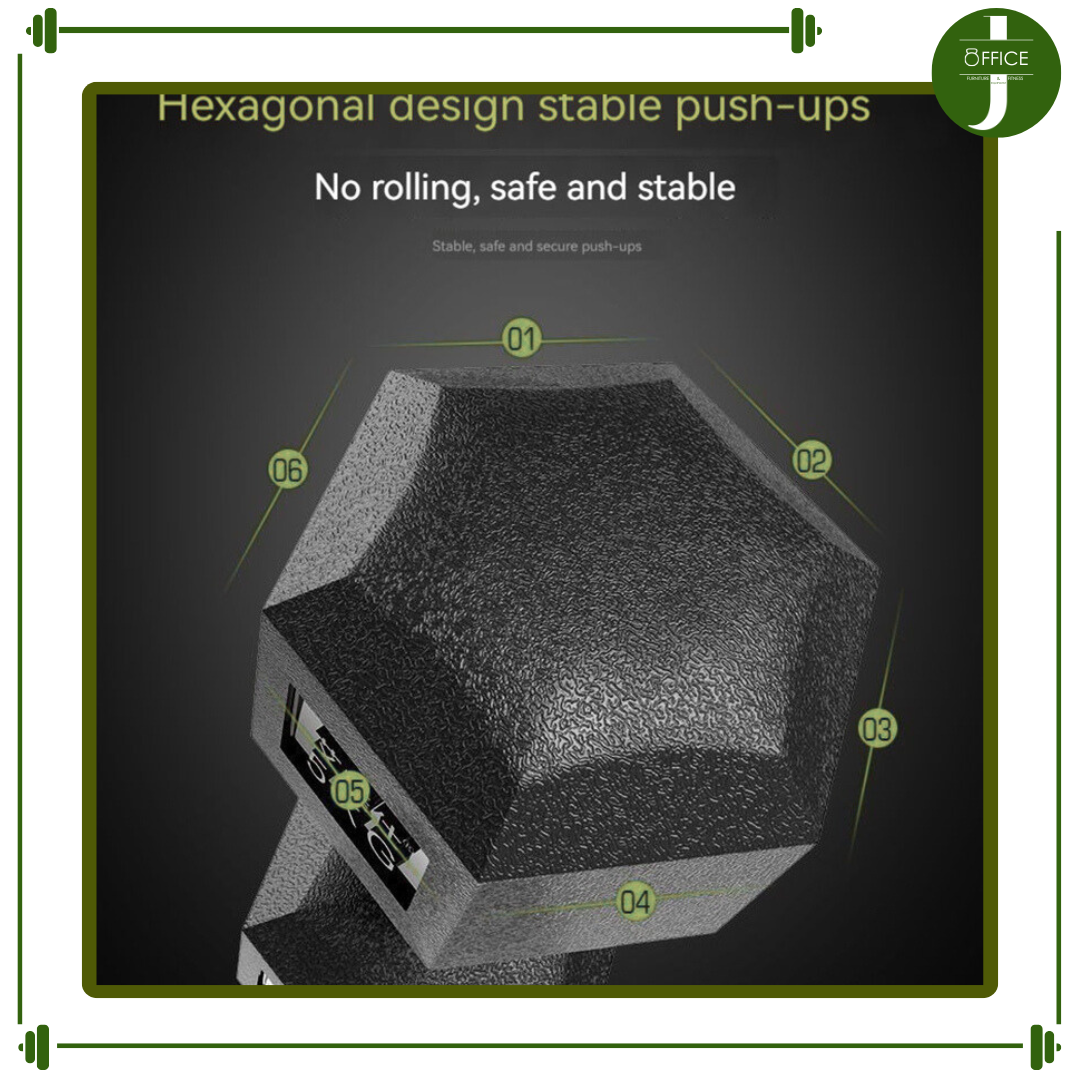 J. Office - PVC Dumbbell 1kg/2kg/3kg/ pair 5kg/10kg piece Hexagonal ...