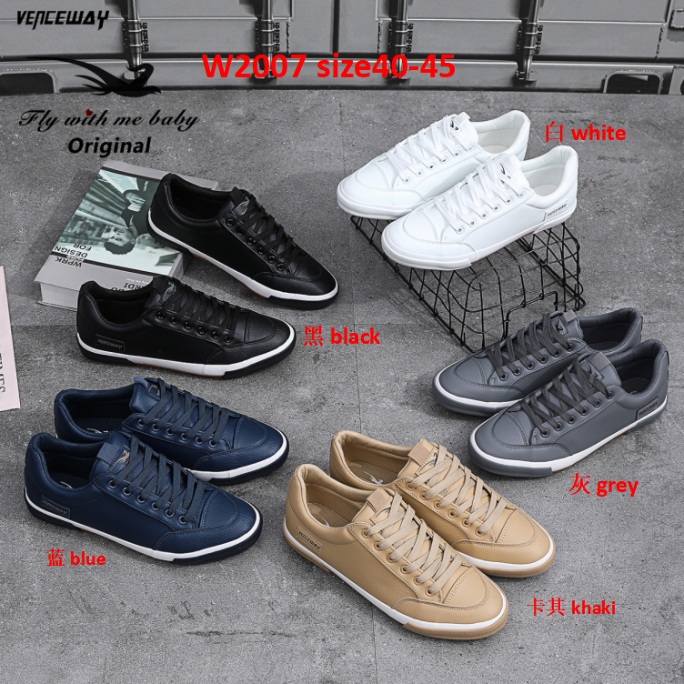 W2007 Venceway Leather-Style Sneakers for Men – Casual Fashion Shoes ...