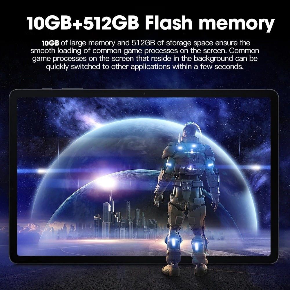 Pad SE LITE Tablet 4G LTE 16GB RAM + 512GB ROM 10.5 Inch Tablet Android ...