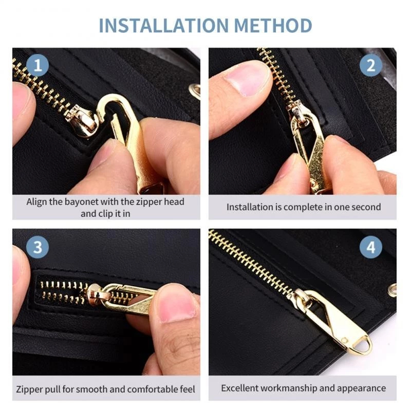 1pc Detachable Zipper Head Removal Zipper Head Universal Fit Metal ...