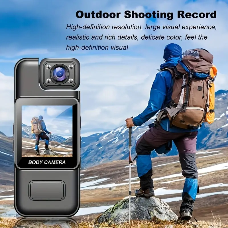 HD 4K Body Camera with Audio Recording Night Vision WiFi 180° lens ...