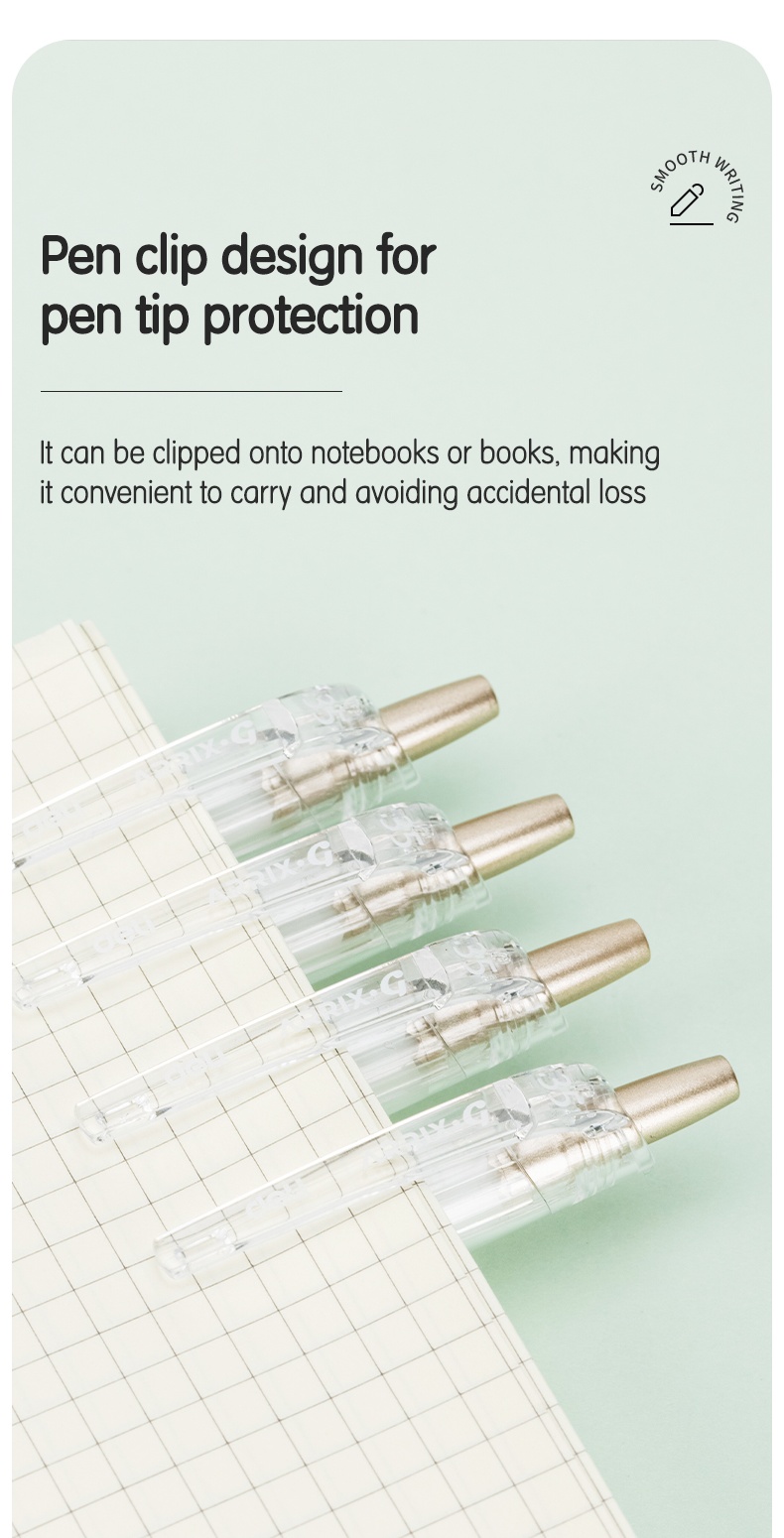 Deli SA130 Ballpen Press Gel Pen 0.35mm Black Quick-Drying Writing Pen ...