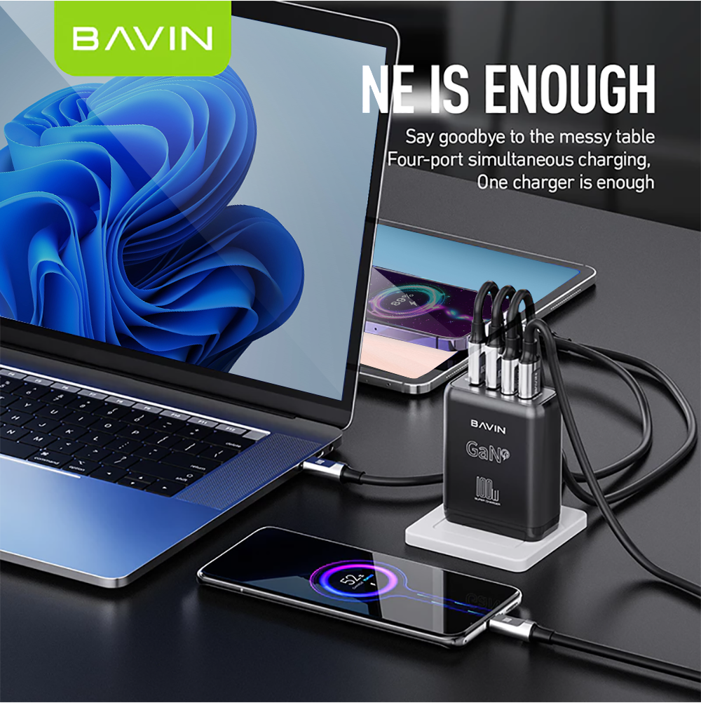 BAVIN PC927 / PC917 100W Super Fast Charger Adapter w/ Dual Ports ...
