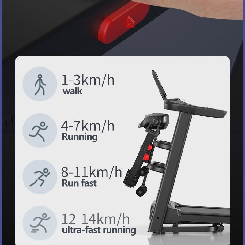 Electric Treadmill Slope Adjust 14km/h Bluetooth Music Foldable ...