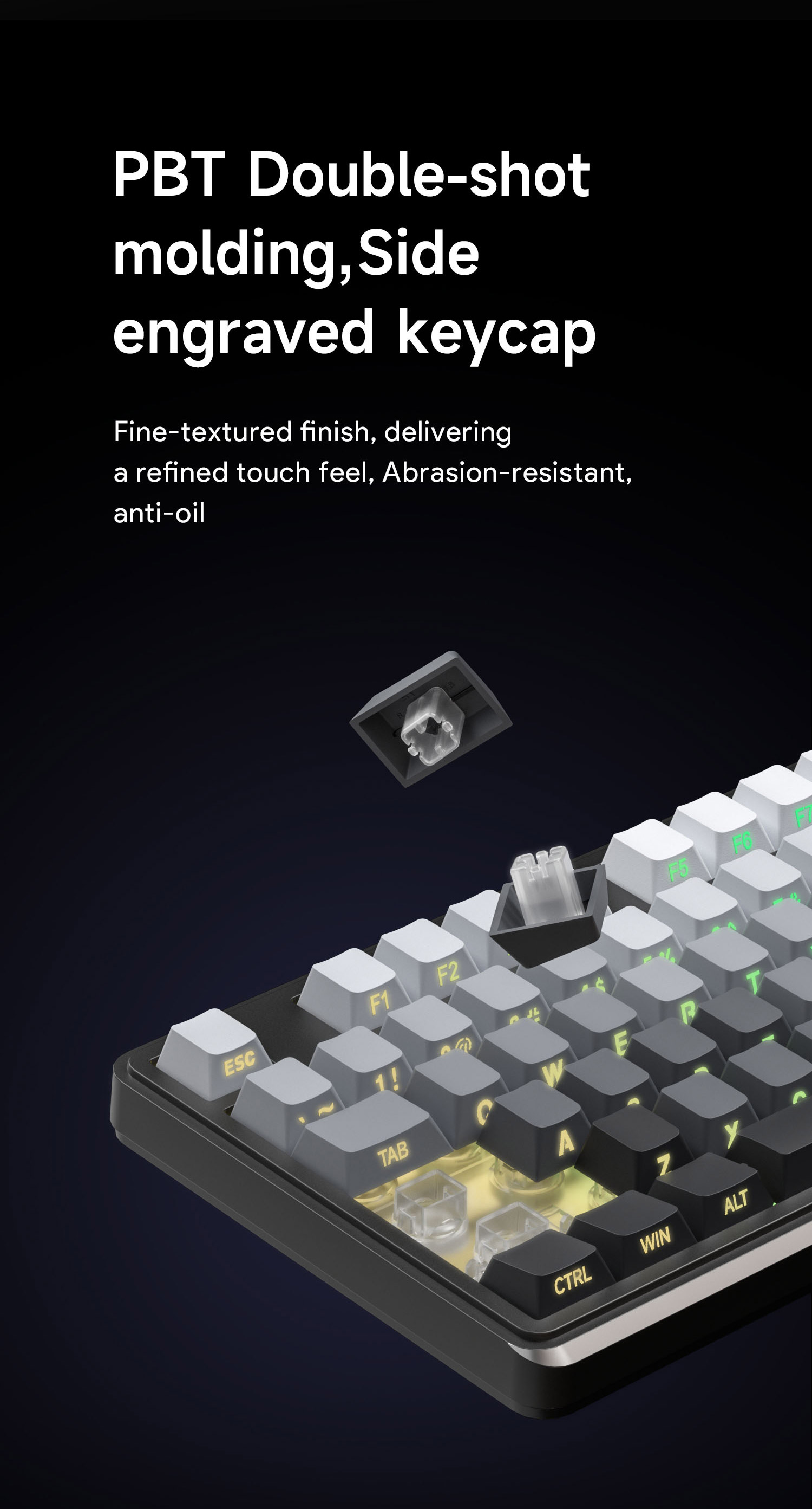 Furycube IP98 Wireless Keyboard Wired Keyboards RGB Mechanical Feel For ...
