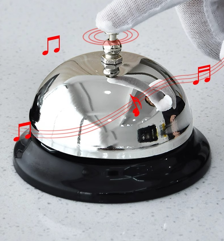Stainless steel call bell counter restaurant hotel reception bell hand ...