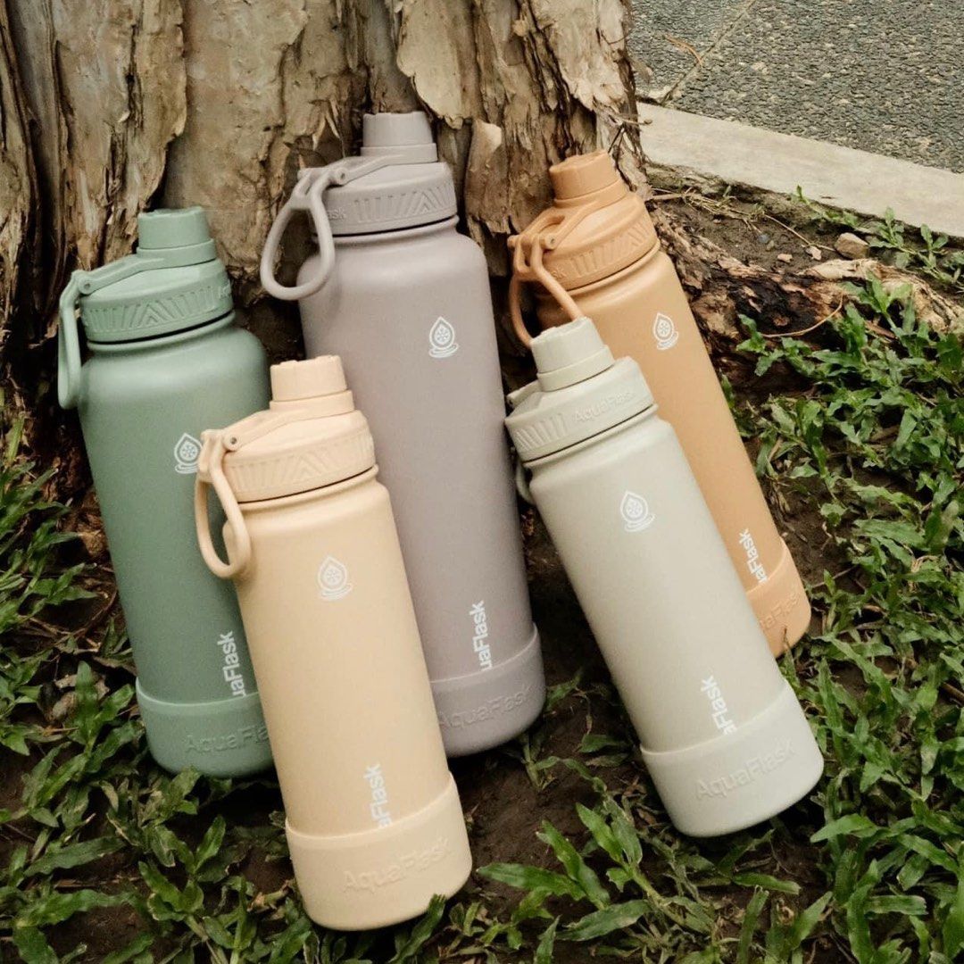 Aqua Flask Earth Collection Wide mouth w/ spout lid Vacuum Insulated ...