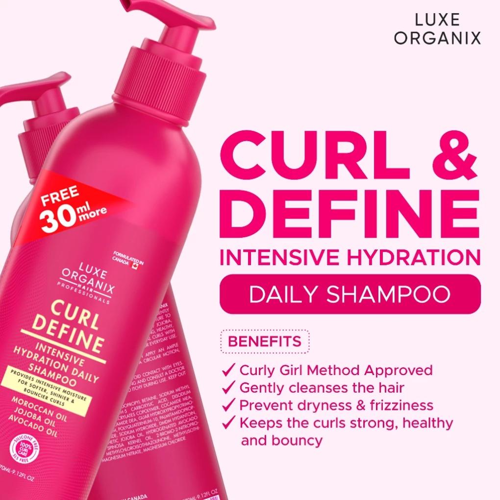 LUXE ORGANIX Curl Define Hair Care Bundle , SHAMPOO, CONDITIONER ...