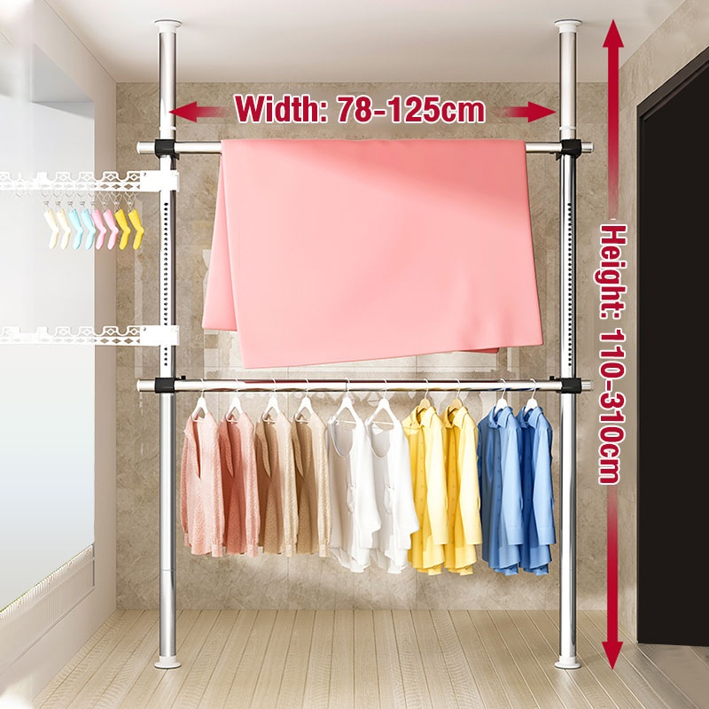 Adjustable Clothes Hanger Stainless Steel Sampayan Stand Floor To ...