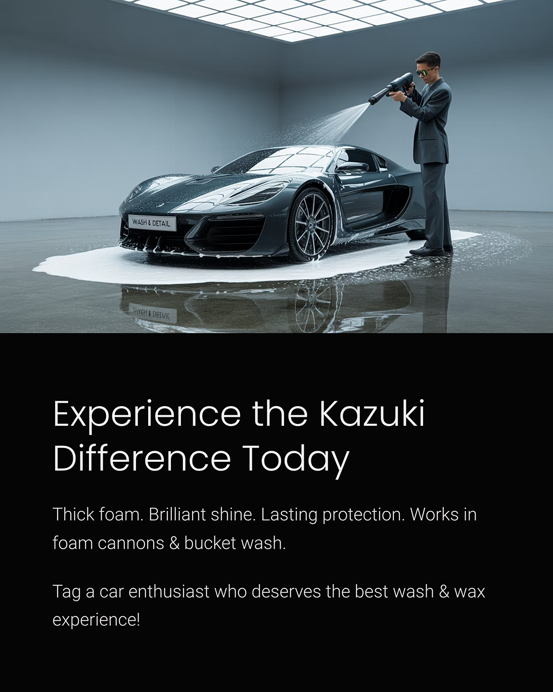 Kazuki Vion Wash & Wax Car Shampoo – Bio-Based, High Foaming Cleaner ...