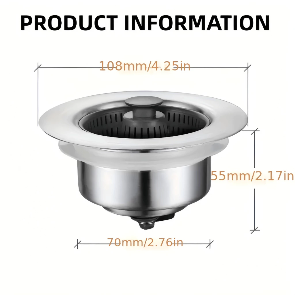 Sink Anti-clogging Device Odor-proof Bouncing Core Filter Screen Plug ...