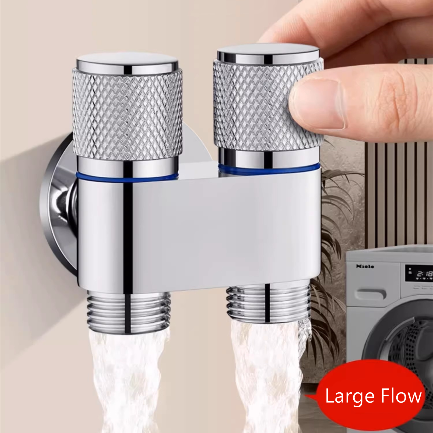 Stainless Steel Silvery Double Angle Valve 2 Way Angle Valve 1/2 x 1/2 ...